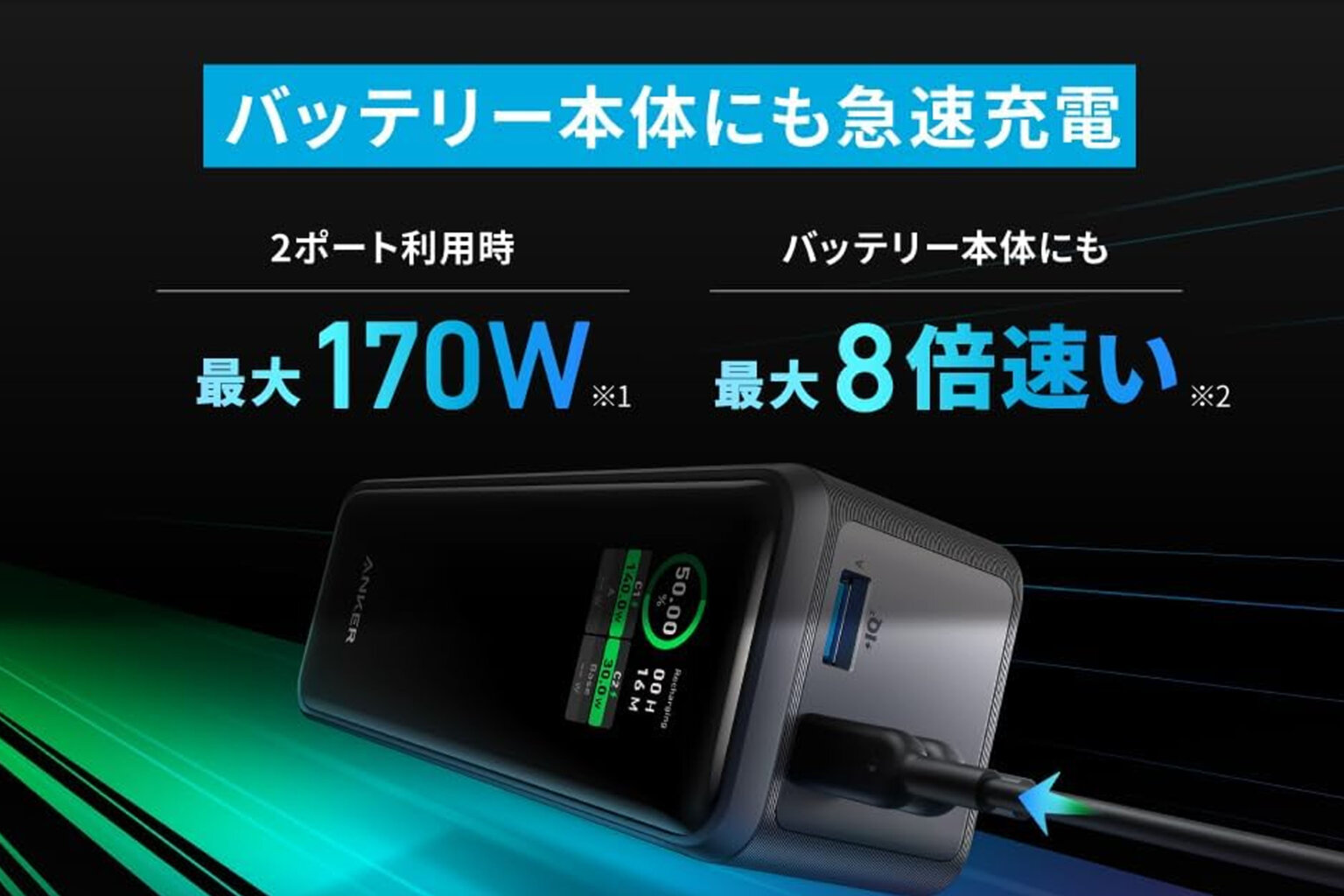 バッテリー本体を最大170Wで充電可能なAnker Prime Power Bank (27650mAh）発売開始！